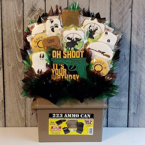 Oh Shoot It's Your Birthday GUN Cake Topper on Base - Solid 3D Printed ...