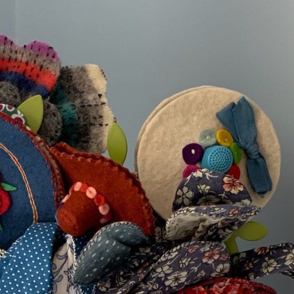 Sewing Caddy. Red Plastic Storage Caddy. Vintage Caddy With Wooden ...