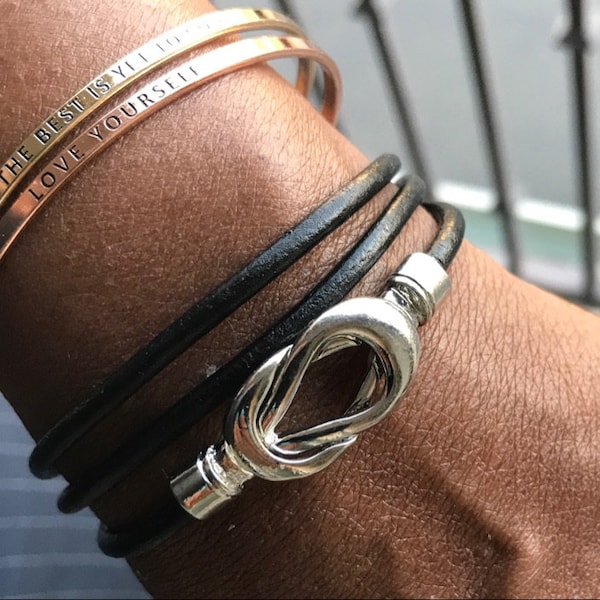 4MM End Cap Clasp, Magnetic Double Loop End Caps, Infinity Loop, THREE ...