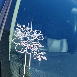 Flower Vine Decal Sticker for Cars, Trucks, Windows, Pretty Flower Car ...