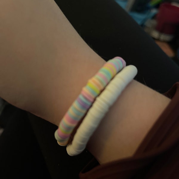 Heishi Bracelet, Heishi Name Bracelet, Beach Bracelet, Bracelet for Women, Stackable Bracelet ...