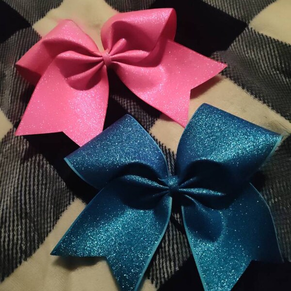 Royal Blue GLITTER Cheer Bow, Big Blue Glitter Cheer Bow, Blue Gold ...