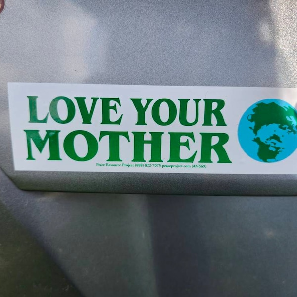 Love Your Mother - Small Environmental Bumper Sticker / Laptop Decal or ...