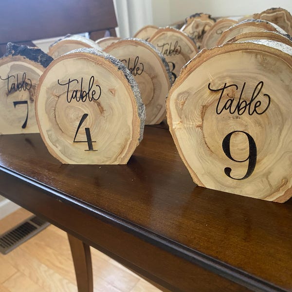 Engraved Wedding Table Numbers Rustic Table Decor Wooden Table Numbers ...