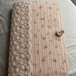 Pink Flower Lace Notebook Original Fabric Journal A5 A6 Handmade Floral ...