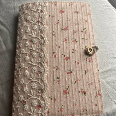 Pink Flower Lace Notebook Original Fabric Journal A5 A6 Handmade Floral ...