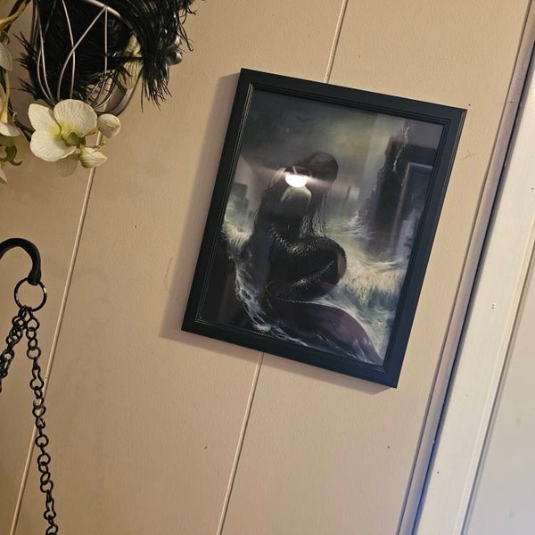 Moonlit Dark Forest Painting, Moody Landscape Wall Art, Dark ...