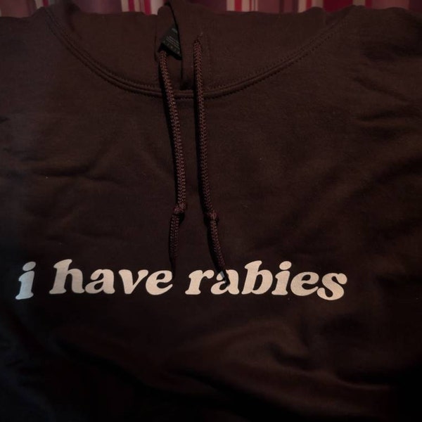 I Have Rabies Funny Hoodie, Unhinged Meme Sweatshirt, Grunge Y2k ...
