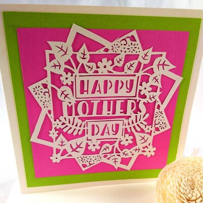 Happy Mothers Day Paper Cut Design. Svg / Dxf / Eps / Files and Pdf ...
