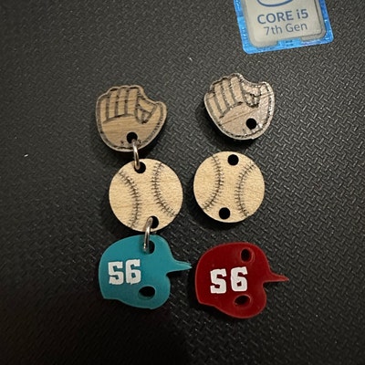 Baseball Earring File SVG for Glowforge Laser Cutter, Layered Acrylic ...