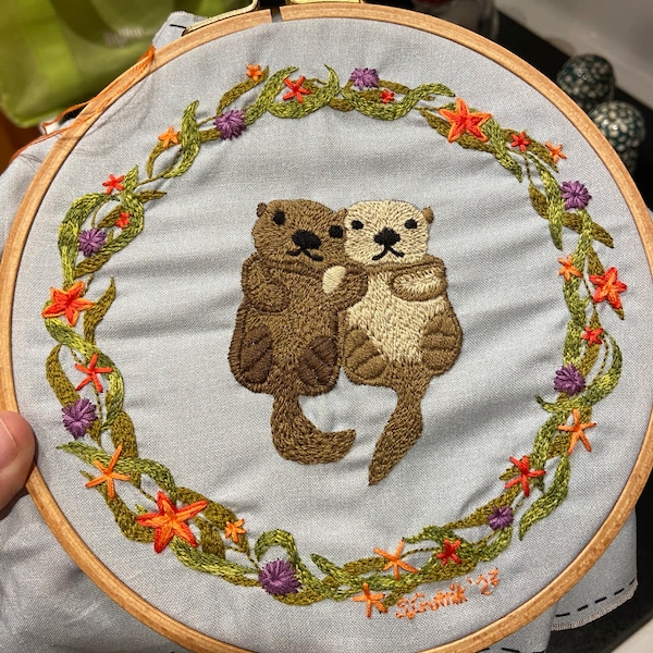 Sea Otter Hand Embroidery Kit "otterly Adorable" With Online Video ...
