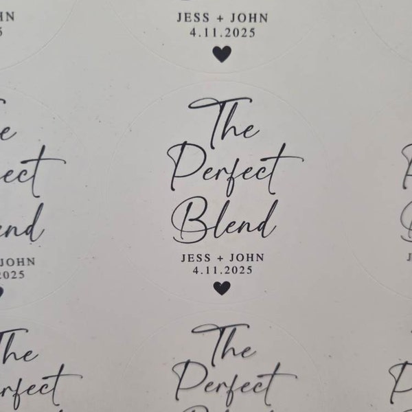 20 Printed the Perfect Blend Labels Stickers | Customized Any Text - Etsy