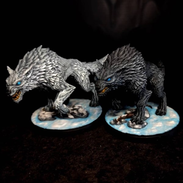 Four Stalking Wolves Miniature for D&D, Dungeons and Dragons ...