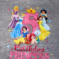 Fourth Birthday Princess Shirt, Disney Princess Birthday Shirt, Princess Birthday Shirt, Girls ...