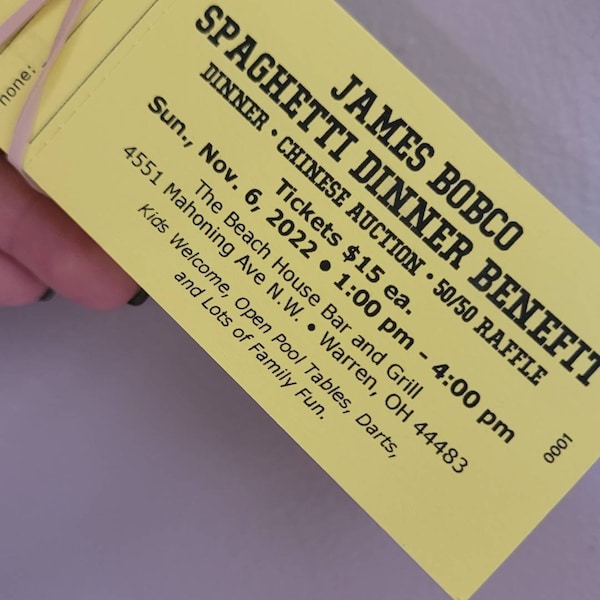 CUSTOM 2-part Standard Raffle Tickets; Numbered Both Sides - Black Ink ...
