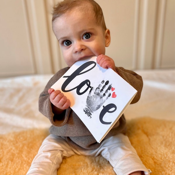 LOVE / Handprint Footprint Art Craft / Heart Love Valentine's Day / DIY ...