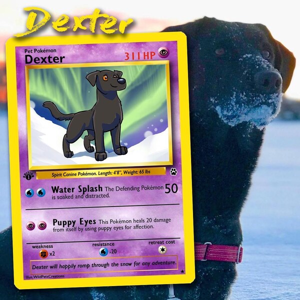 Holographic Pokémon Card - Etsy