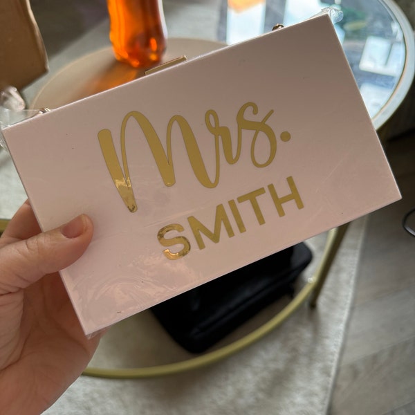 Mrs Purse / Clutch Gift for Bride to Be / Future Mrs Personalised ...
