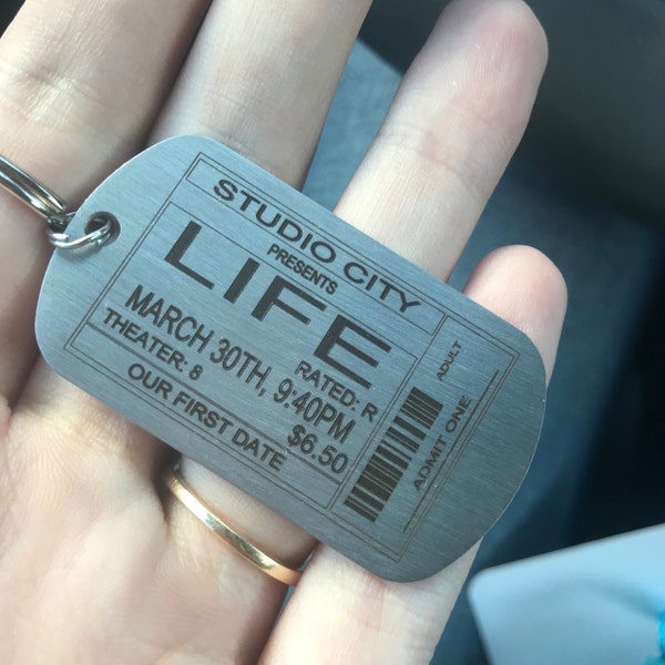 Personalized Movie Ticket Keychain, Movie Ticket Keychain, Ticket ...