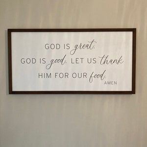 Dining Room Wall Decor God is Great and God is Good Sign Sign for ...