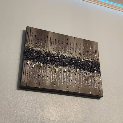 Gold Glitter Glass Painting, Gold Glitter Painting, Gold Glass Painting ...
