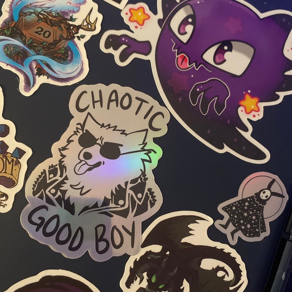 Chaotic Good Boy D&D Holographic Vinyl Sticker, Dungeons and Dragons ...