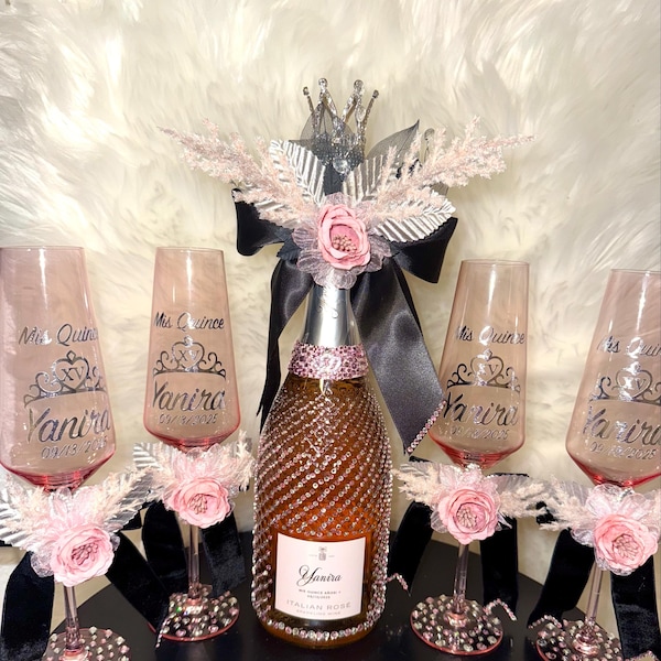 Quinceañera Calcamonia Personalizada Vinilo Para Copas Recuerdos Sweet ...
