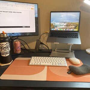 Two Toned Boho Print Desk Mat, Aesthetic Desk Accessory, Cute Workspace ...