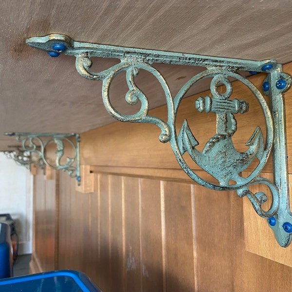 2 Cast Iron Nautical Mermaid Brackets, Braces, Corbels, Bookshelf ...