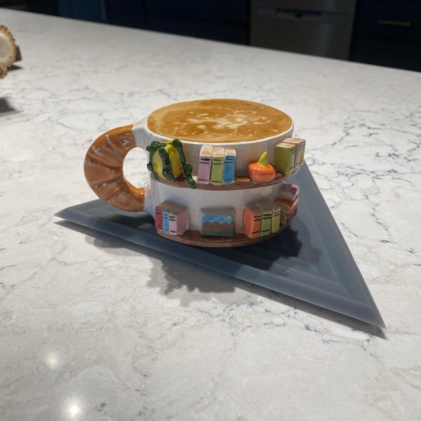 Library Bookshelf Mug, Ceramic Book Mug, Bookworm Tumbler, Unique Tiny ...