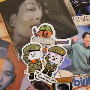 Shooky Military BTS Vinyl Waterpoof Sticker Suga Agustd Hobihearteu ...