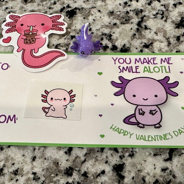 Axolotl Valentine Cards, Axolotl Valentine Card, Valentine Cards ...