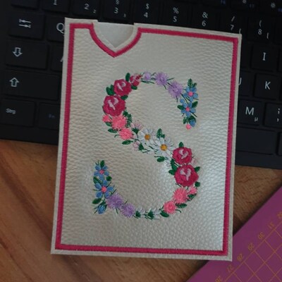 Machine Embroidery LETTER S Uppercase 9,6cm/3.80 Tall Dainty Floral ...