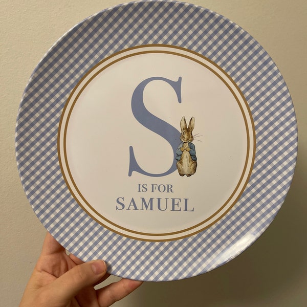 Personalized Peter Rabbit Plate - Beatrix Potter - 1st Birthday - Baby ...