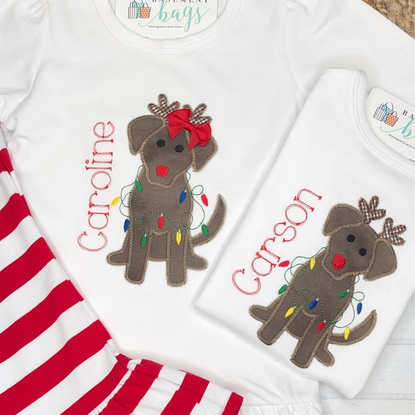 Christmas Dog Applique - Christmas Dog ZZ Applique Design - Dog ...