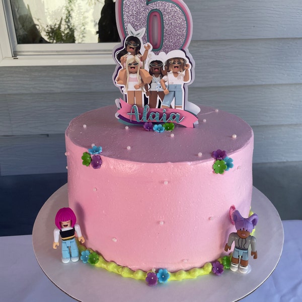Girl Pool Roblox Cake Topper Shipped to You * Pink Roblox Birthday ...