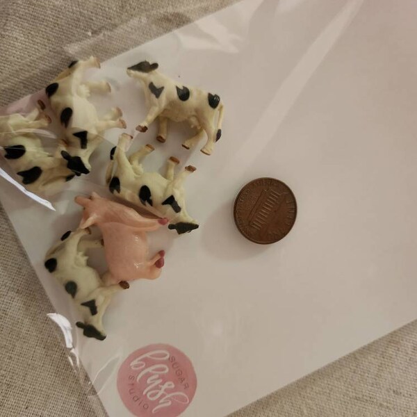 Set of Miniature Cows - Mini Cow - Terrarium Supplies - Teeny Tiny Pack ...