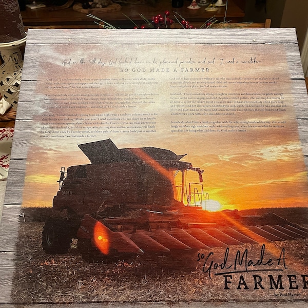 So God Made a Farmer by Paul Harvey Canvas Print, so God Made a Farmer ...
