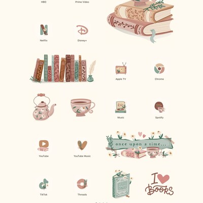 Decorative Highlight Icons, Hand Drawn Ios 14 Icons, Retro App Covers ...