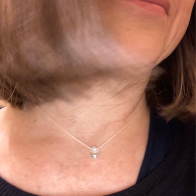 Collier fil de pêche ras du cou minimaliste transparent nylon Strass ...