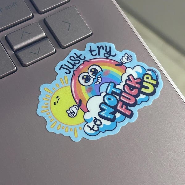 VS146B Laptop Cat Error Vinyl Sticker / Vaporwave Glitchcore Aesthetic ...