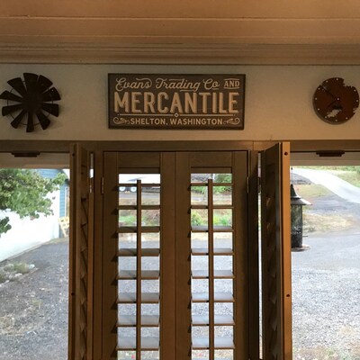 Personalized Mercantile Trading Company Farmhouse Retro Style Wood Sign ...