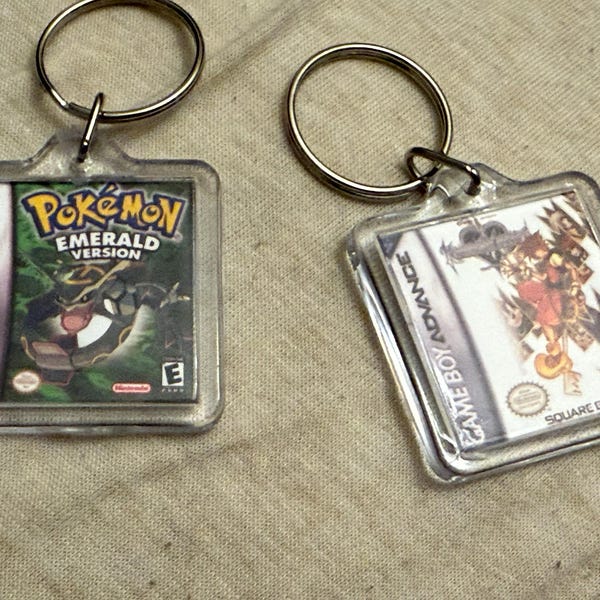 Nintendo Wii Game Art Video Game Keychain Chain Hanger Pendent 2 Sided ...