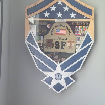 Handcrafted Air Force Shadow Box Oak & Black Walnut - Etsy