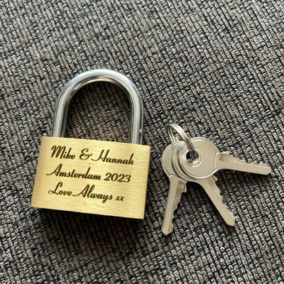 Personalised Padlock Wedding Annivesary Gift Present Love Lock ...