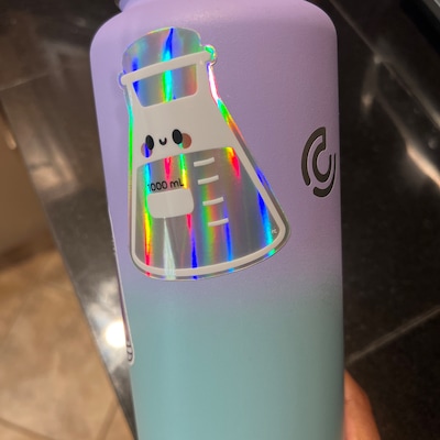 Holographic Beaker Sticker, Cute Chemistry Flask, Biology, Lab Tech ...