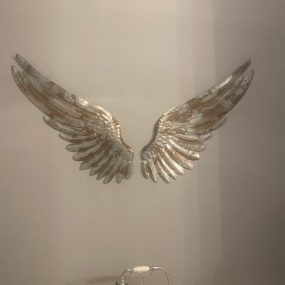 Large 43 Set of Galvanized Metal Angel Wings Pair Rustic - Etsy
