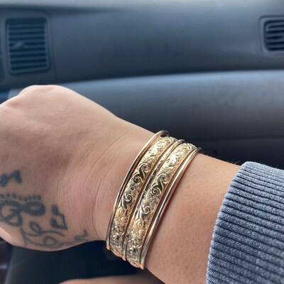 Gold Floral Cuff, Cuff Bracelet, Gold Bracelet Cuff, Boho Cuff ...