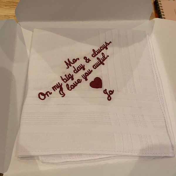 Custom Handkerchief - Personalized Handkerchief - Embroidered ...