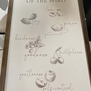 Fruit of the Spirit Sign Christian Signs Kitchen Signs Bible Verse ...